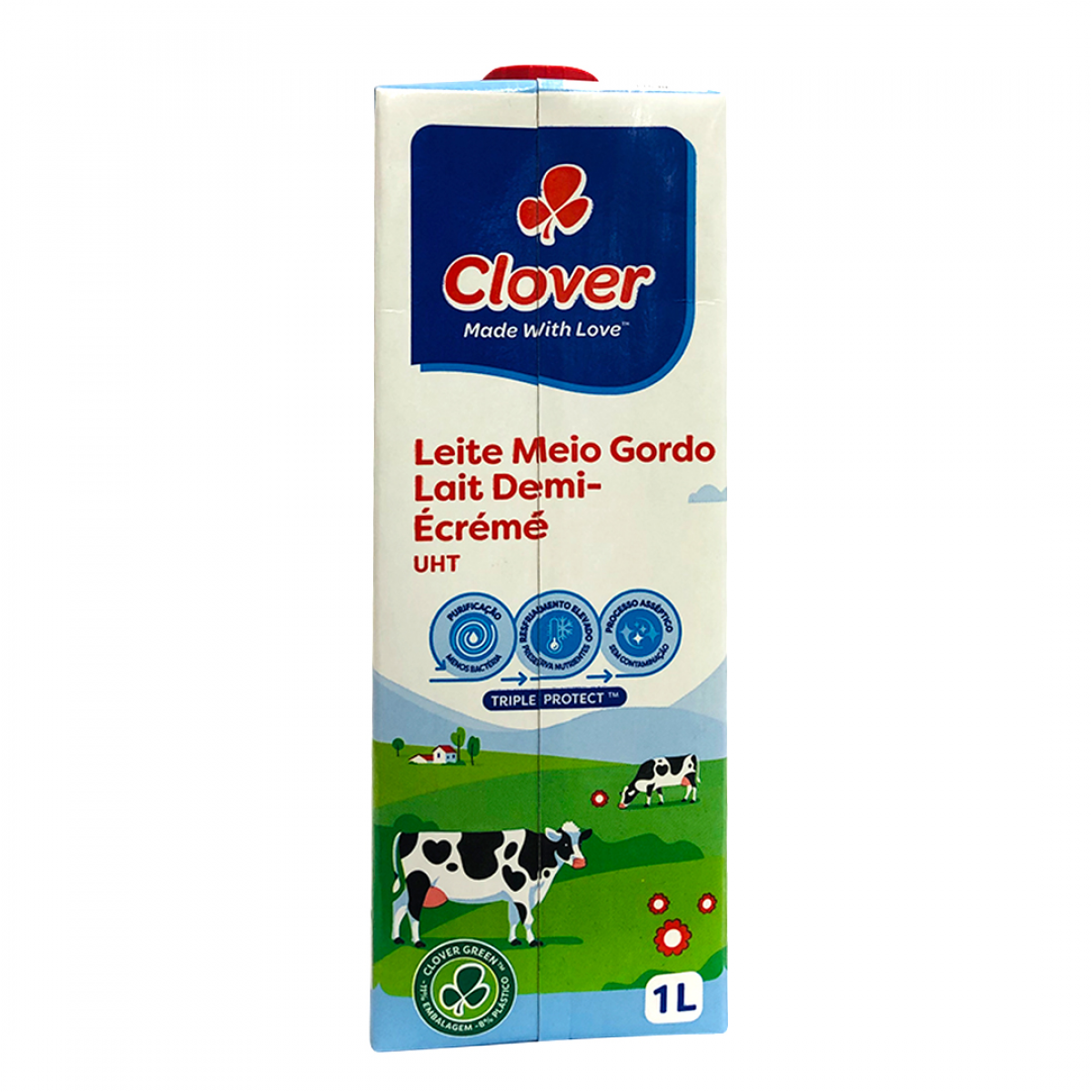 LEITE UHT CLOVER 1L MEIO GORDO - 30034277 - Kibabo Online – O seu ...