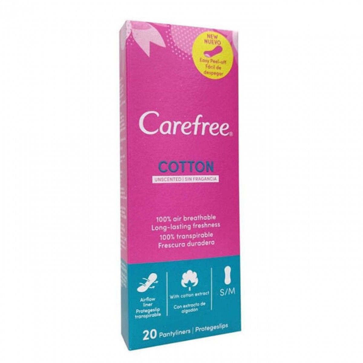 PENSO HIGIENICO CAREFREE COTTON 20UN - 30036325 | Kibabo Online – O seu ...